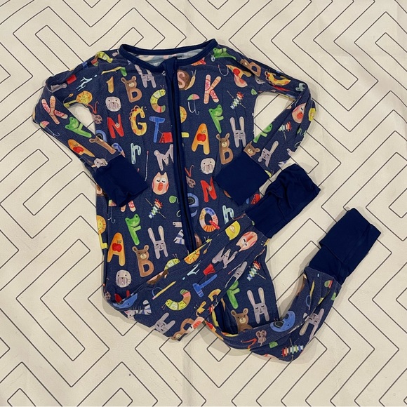 Little Sleepies | Pajamas | Little Sleepies Navy Alphabet Zipper Pajama ...